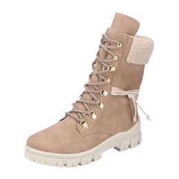 Rieker Schnürstiefelette »Stiefelette Lederimitat/Textil« Braun/Beige 36 36 Verschluss: Schnürung