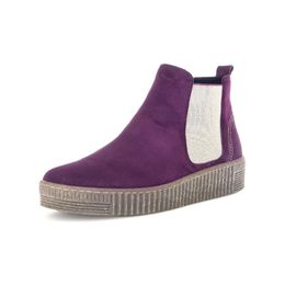 Gabor Stiefelette &raquo;Stiefelette Veloursleder/Textil&laquo; Violett 36 36 Verschluss: Schlupfschuh