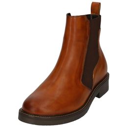 Bagatt Stiefelette &raquo;Stiefelette Leder/Textil&laquo; Cognac 38 38 Verschluss: Schlupfschuh