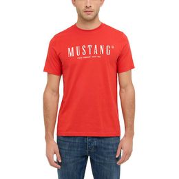 Mustang Kurzarmshirt »Herren Style Austin« rot M M Lockerer Schnitt