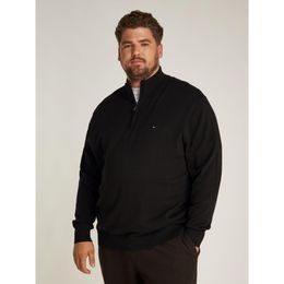 Tommy Hilfiger Big & Tall Tommy Hilfiger Big & Tall Herren Stehkragenpullover &raquo;BT-ESSENTIAL COTTON ZIP MOCK-B&laquo; Gro&szlig;en Gr&ouml;&szlig;en schwarz XXL