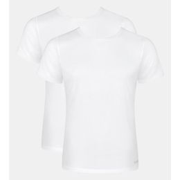 Sloggi Unterhemd »Men GO ABC 2.0« 2er Pack, Rundhals-Ausschnitt, Slim Fit, weich, elastisch, Baumwollmischung WHITE XL XL Herren T-shirt von Sloggi