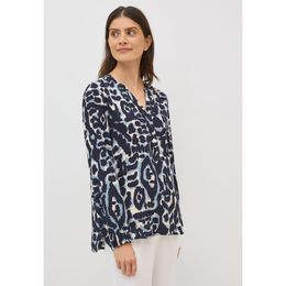 Cecil Langarmbluse mit All-Over Print urban dark blue L (42) L (42) Bluse von Cecil