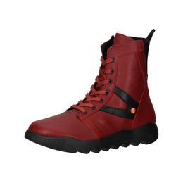 Softinos Schnürstiefelette »Stiefelette Leder/Textil« Rot/Schwarz 41 41 Verschluss: Schnürung