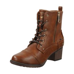 Mustang Shoes Schnürstiefelette »Stiefelette Lederimitat« Cognac 40 40 Verschluss: Schnürung