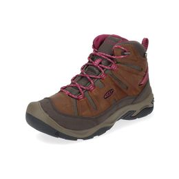 Keen Trekkingschuh »Wanderschuhe Leder/Textil« Braun/Lila 39 39 Verschluss: Schnürung