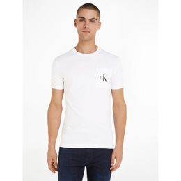 Calvin Klein Jeans T-Shirt »CORE MONOGRAM POCKET SLIM TEE« mit Brusttasche Bright White XXL (56) XXL (56) Mit Rundhalsausschnitt und Kurzam
