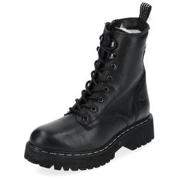 Mustang Shoes Schnürstiefelette »Stiefelette Leder« Schwarz 39 39 Verschluss: Schnürung