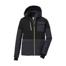 Killtec Skijacke »KSW 149 BYS SKI JCKT« Wasserdichte, atmungsaktive Kinderjacke mit verstellbarer Kapuze anthrazit 128 128 Kids Winterjacke mit...