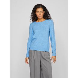 Vila Rundhalspullover »VIRIL O-NECK L/S KNIT TOP - NOOS« Blissful Blue Detail:LIGHT MELANGE M M Basic Pullover von Vila