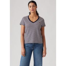 Levi's LEVI'S V-Shirt &raquo;PERFECT VNECK&laquo; mit Mini-Batwing-Logostickerei INDIGO STRIPE NAVY B XL (42) XL (42) T-Shirt von Levi's