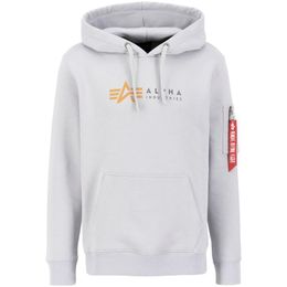 Alpha Industries Kapuzensweatshirt »Alpha Label Hoody« pastel grey L L Hoodie mit RBF Tape am Arm