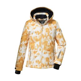 Killtec Skijacke &raquo;KSW 172 GRLS SKI JCKT&laquo; Wasserdichte M&auml;dchen-Winterjacke mit Farbkleckse-Print und Fleece. orange 140 140 M&auml;dchen Winterjacke mit...