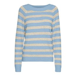 Véro Moda VERO MODA Rundhalspullover »VMDOFFY LS O-NECK BLOUSE GA NOOS« Cashmere Blue Stripes:BIRCH XS XS Kuscheliger Basic Pullover von VERO MODA