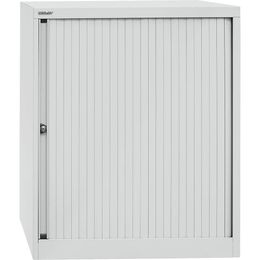 Bisley Euro-Rollladenschrank, Breite 800 mm, 2 Fachböden, lichtgrau