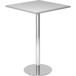 Stehtisch, LxB 800 x 800 mm, 1116 mm hoch, Gestell verchromt, Platte lichtgrau kaiserkraft