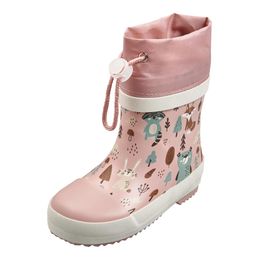 Playshoes Gummistiefel 'Wald' M&auml;dchen Gr&ouml;&szlig;e 18 braun / petrol / rosa / naturwei&szlig;