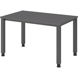 eurokraft pro Schreibtisch, 4-Fuß-Gestell, Breite 1200 mm, graphit / graphit