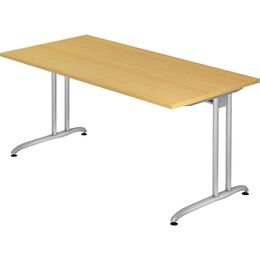 Schreibtisch, HxT 720 x 800 mm, Breite 1600 mm, Buche-Dekor kaiserkraft