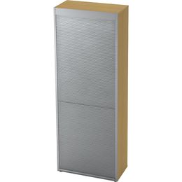 eurokraft pro Rollladenschrank, 5 Fachböden, Buche / alusilber
