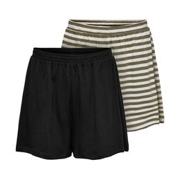 Only Shorts 'MAY' Damen Größe 40 oliv / schwarz / weiß