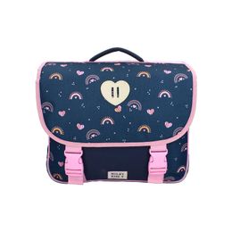 Milky Kiss Rucksack &ndash; Blau mit Regenb&ouml;gen und Griff Schultasche