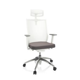 hjh OFFICE Profi B&uuml;rostuhl ASPEN WHITE PRO Stoff / Netzstoff mit Armlehnen (h&ouml;henverstellbar)