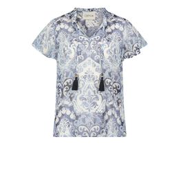 Cartoon Bluse Damen Gr&ouml;&szlig;e XL indigo / pastellblau / wei&szlig;