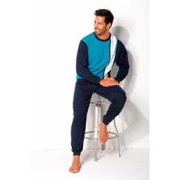 H.I.S. H.I.S Herren Pyjama, t&uuml;rkis-marien-wei&szlig;, Gr&ouml;&szlig;e 48/50