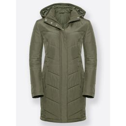WITT Damen Longjacke mit abnehmbarer Kapuze, khaki, Gr&ouml;&szlig;e 56