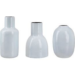 Tischvase s.Oliver "3er Set, Deko-Vase, klein, "Piccolo"", grau, B:5cm H:13cm T:5cm Ø:5cm, Metall, Vasen