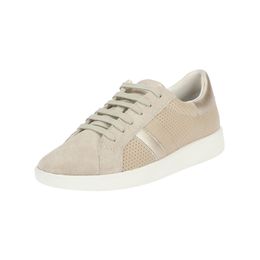 Sneaker Geox "Geox Sneaker Leder/Synthetik", Damen, Gr. 37, beige (taupe), Leder, Synthetik, Casual, Schuhe
