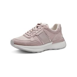 Sneaker Tamaris "Tamaris Sneaker Leder/Textil", Damen, Gr. 37, rosa (rose), Leder, Textil, Schuhe