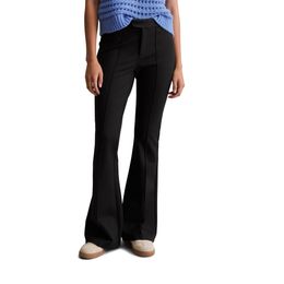 Marc O'Polo Chinohose MARC O'POLO DENIM "aus kompakter Interlock-Qualität", Damen, Gr. L, Normalgrößen, schwarz, Obermaterial: 74% Viskose, 21% Polyamid, 5% Elasthan, unifarben, bootcut fit normal, Hosen Chinohose