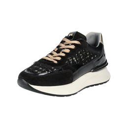 Sneaker Nero Giardini "Nero Giardini Sneaker Leder/Textil", Damen, Gr. 37, schwarz (schwarz kombi), Leder, Textil, Schuhe Sneaker