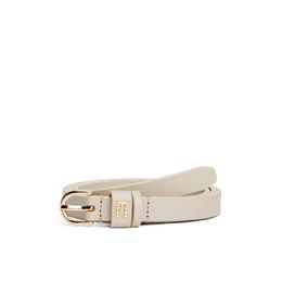 Ledergürtel Tommy Hilfiger "ESSENTIAL EFFORTLESS GOLD", Damen, Gr. 85, beige (classic beige), Rindsleder, Gürtel Ledergürtel, 1,5 cm breit, ovale Einfachdornschließe, Damengürtel