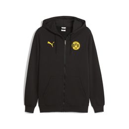 Sweatjacke Puma "Borussia Dortmund FtblCulture Kapuzenjacke Herren", Herren, Gr. M, gelb (schwarz faster gelb), 68% Baumwolle, 32% Polyester, Sweatjacken