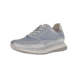Sneaker Gabor COMFORT "Gabor Comfort Sneaker Leder/Textil", Damen, Gr. 38,5, azur, Leder, Textil, Schuhe Sneaker