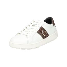 Sneaker Geox "Geox Sneaker Leder/Textil", Damen, Gr. 38, weiß, braun, Leder, Textil, Schuhe