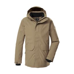 Parka Killtec "KOW 85 MN PRK", Herren, Gr. M, beige (taupe), Oberstoff: 100% Polyester, Futter: 100% Polyester, Füllung: 100% Polyester (recycelt), Sportlich, Jacken, Wasser- und winddicht, atmungsaktiv, abnehmbare Kapuze, PFAs-frei
