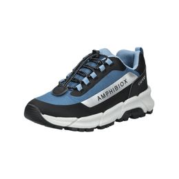 Sneaker Geox "Geox Sneaker Lederimitat/Textil", Gr. 28, schwarz (blau, schwarz), Lederimitat, Textil, Casual, Schuhe