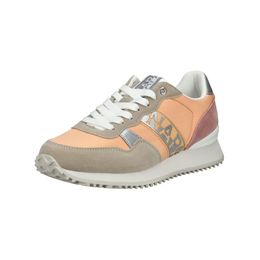 Sneaker Napapijri "Napapijri Sneaker Lederimitat/Textil", Damen, Gr. 38, orange (beige, orange), Lederimitat, Textil, Schuhe Sneaker