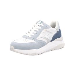 Sneaker Rieker "Rieker Sneaker Veloursleder/Textil", Damen, Gr. 38, weiß (blau, weiß), Textil, Veloursleder, Schuhe