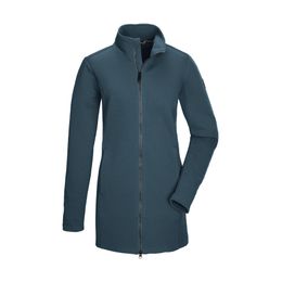 Strickjacke Killtec "KOW 4 WMN FLX JCKT", Herren, Gr. 44, blau (hellpetrol), Obermaterial: 95% Polyester, 5% Elasthan, Strickjacken Strickjacke, Damen Powerstretchjacke mit 2-Wege-Stretch und Kinnschutz