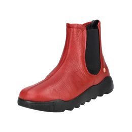 Stiefelette Softinos "Softinos Stiefelette Leder/Textil", Damen, Gr. 37, schwarz (rot, schwarz), Leder, Textil, Schuhe Stiefelette