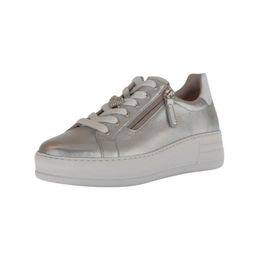 Gabor COMFORT Damen Sneaker "Gabor Comfort Sneaker Nappaleder", Gr. 42wei&szlig;, silber, Nappaleder, Schuhe