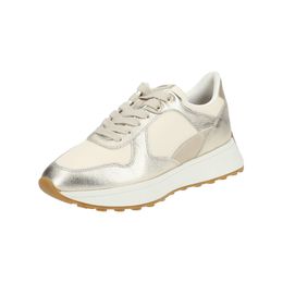 Sneaker Geox "Geox Sneaker Leder/Textil", Damen, Gr. 38, gold, beige, Leder, Textil, Casual, Schuhe