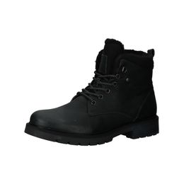 Schnürstiefelette Bullboxer "Bullboxer Stiefelette Leder/Textil", Herren, Gr. 41, navy, schwarz, Leder, Textil, Schuhe