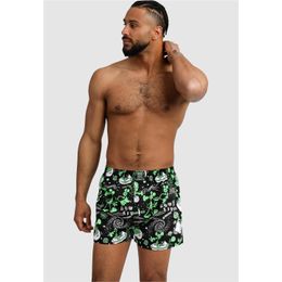 Lousy Livin Underwear Boxershorts LOUSY LIVIN "OuterSpace", Damen, Gr. M, schwarz, lila, 100% Baumwolle, Unterhosen, 2er-Pack mit funktionalem Eingriff mit Knopf