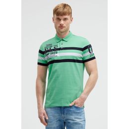Poloshirt CAMP DAVID, Herren, Gr. XL, flight gr&uuml;n, Material: 100% Baumwolle, bedruckt, bestickt, colorblocking, regular fit normal, eingesetzt Rippb&uuml;ndchen, Shirts, mit Stickerei